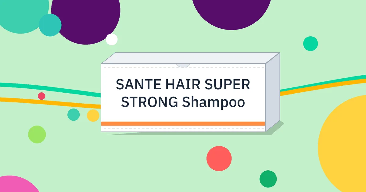 Symbolbild: Packung mit der Aufschrift SANTE HAIR SUPER STRONG Shampoo (PZN 19419581) – Verfügbarkeit und Bezug in Apotheken in Frankfurt am Main