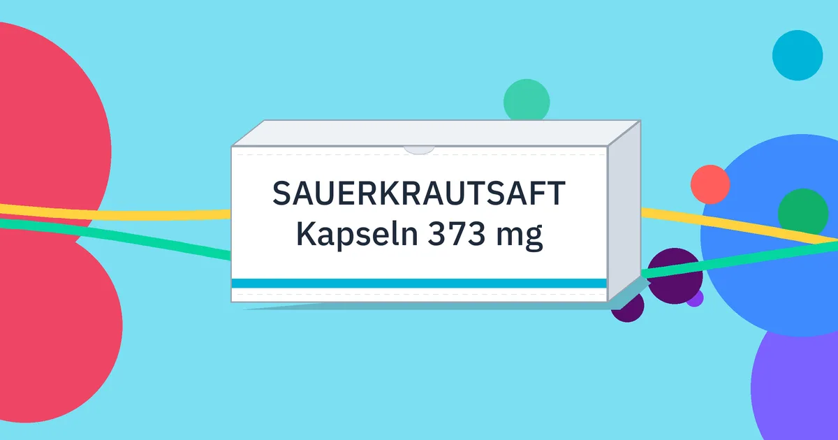 Symbolbild: Packung mit der Aufschrift SAUERKRAUTSAFT Kapseln 373 mg (PZN 02485645) – Verfügbarkeit und Bezug in Apotheken in Frankfurt am Main
