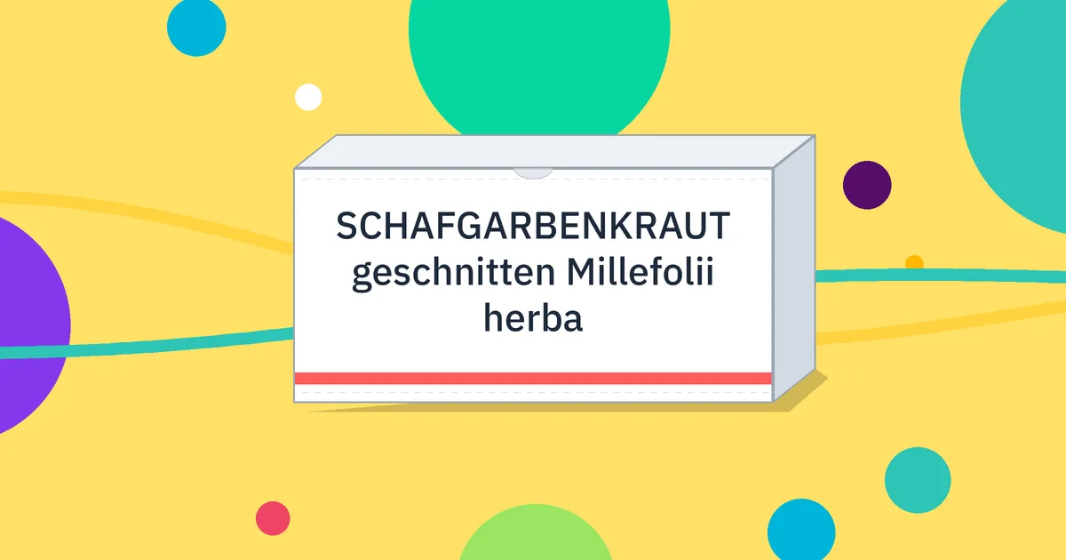 Symbolbild: Packung mit der Aufschrift SCHAFGARBENKRAUT geschnitten Millefolii herba (PZN 20954196) – Verfügbarkeit und Bezug in Apotheken in Frankfurt am Main