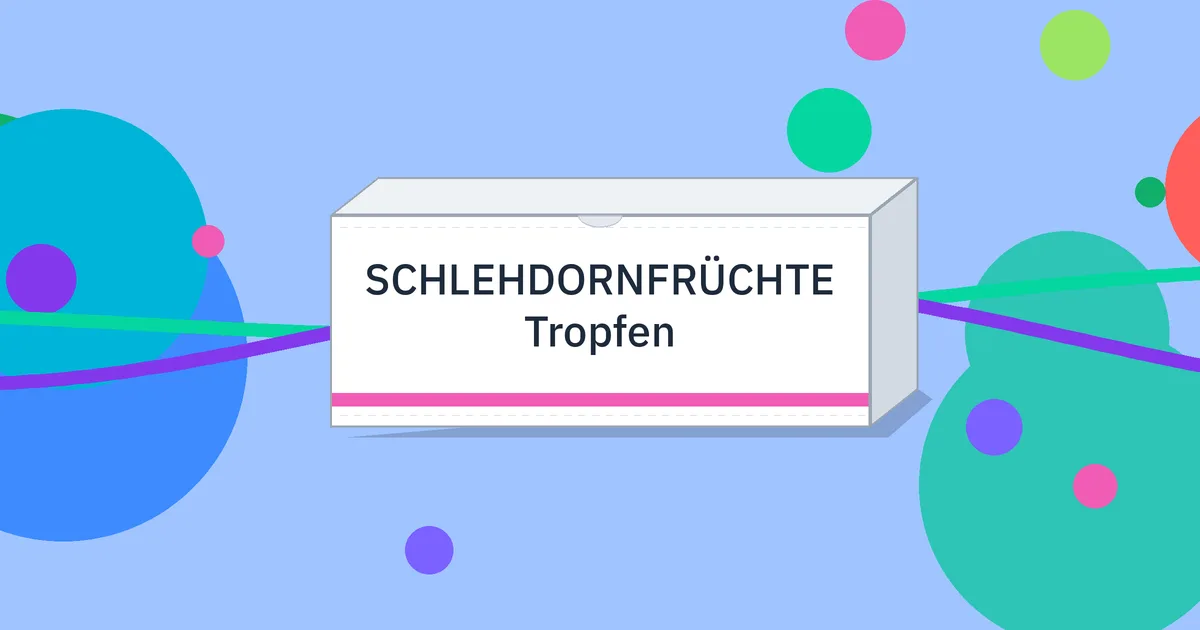 Symbolbild: Packung mit der Aufschrift SCHLEHDORNFRÜCHTE Tropfen (PZN 17555825) – Verfügbarkeit und Bezug in Apotheken in Frankfurt am Main