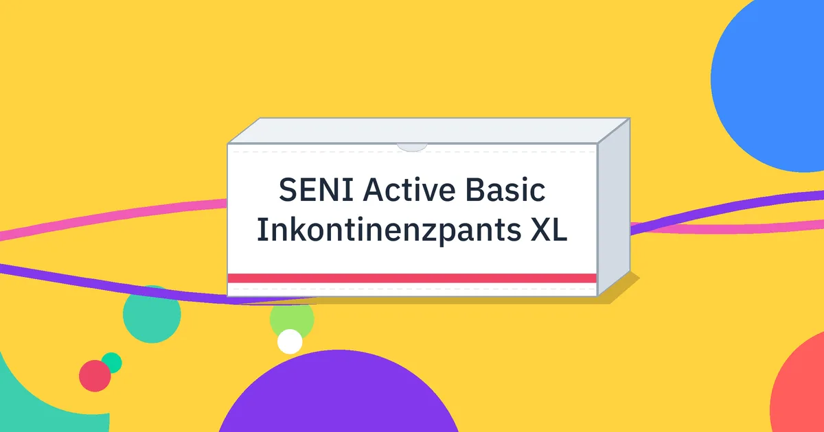 Symbolbild: Packung mit der Aufschrift SENI Active Basic Inkontinenzpants XL (PZN 18751706) – Verfügbarkeit und Bezug in Apotheken in Frankfurt am Main