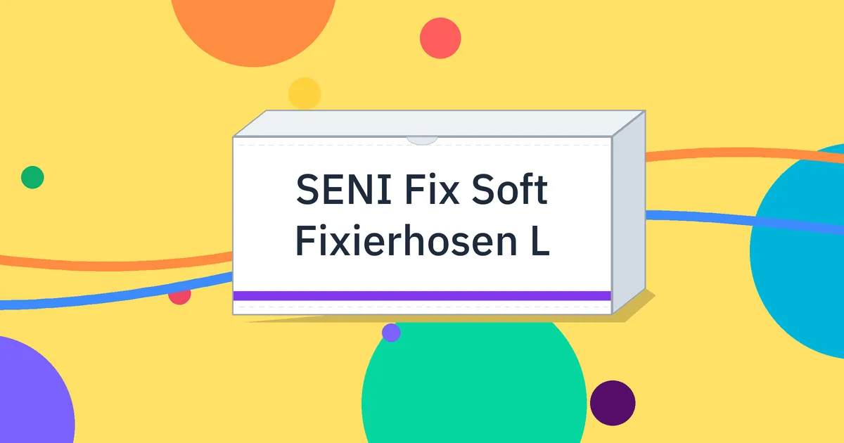 Symbolbild: Packung mit der Aufschrift SENI Fix Soft Fixierhosen L (PZN 20346930) – Verfügbarkeit und Bezug in Apotheken in Frankfurt am Main
