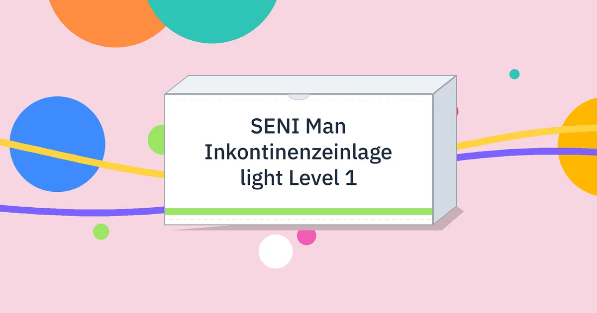 Symbolbild: Packung mit der Aufschrift SENI Man Inkontinenzeinlage light Level 1 (PZN 18270970) – Verfügbarkeit und Bezug in Apotheken in Frankfurt am Main