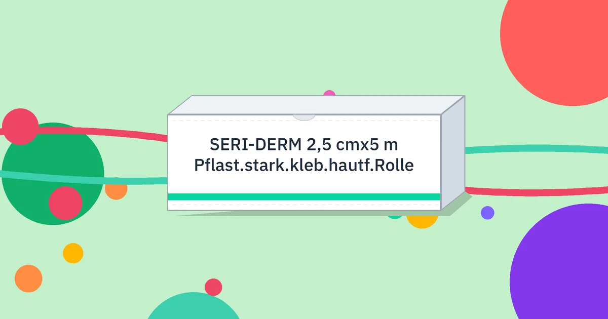Symbolbild: Packung mit der Aufschrift SERI-DERM 2,5 cmx5 m Pflast.stark.kleb.hautf.Rolle (PZN 19882149) – Verfügbarkeit und Bezug in Apotheken in Frankfurt am Main
