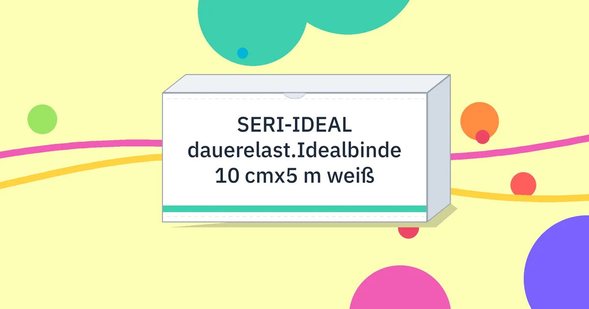 Symbolbild: Packung mit der Aufschrift SERI-IDEAL dauerelast.Idealbinde 10 cmx5 m weiß (PZN 19836824) – Verfügbarkeit und Bezug in Apotheken in Frankfurt am Main
