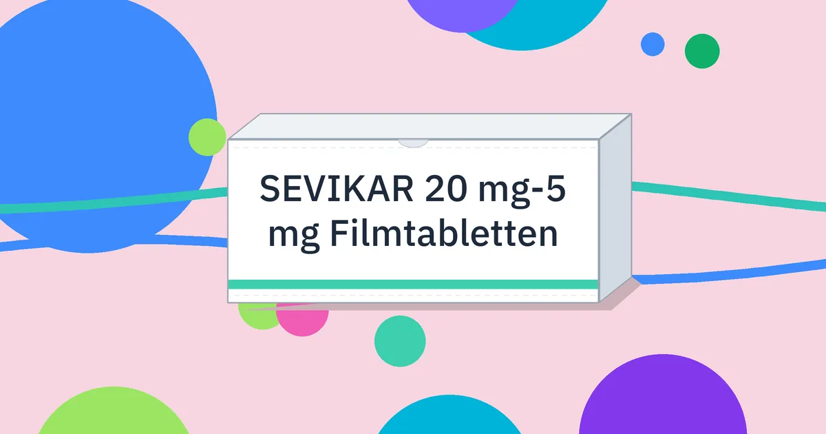 Symbolbild: Packung mit der Aufschrift SEVIKAR 20 mg-5 mg Filmtabletten (PZN 07117745) – Verfügbarkeit und Bezug in Apotheken in Frankfurt am Main