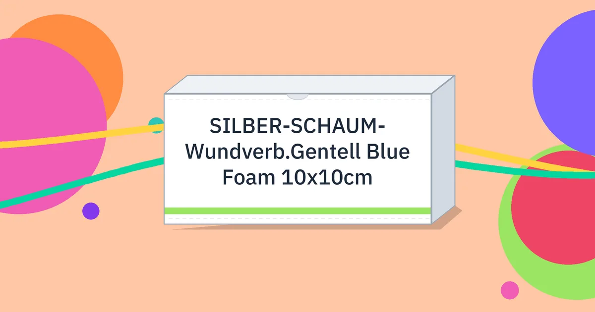 Symbolbild: Packung mit der Aufschrift SILBER-SCHAUM-Wundverb.Gentell Blue Foam 10x10cm (PZN 20308906) – Verfügbarkeit und Bezug in Apotheken in Frankfurt am Main