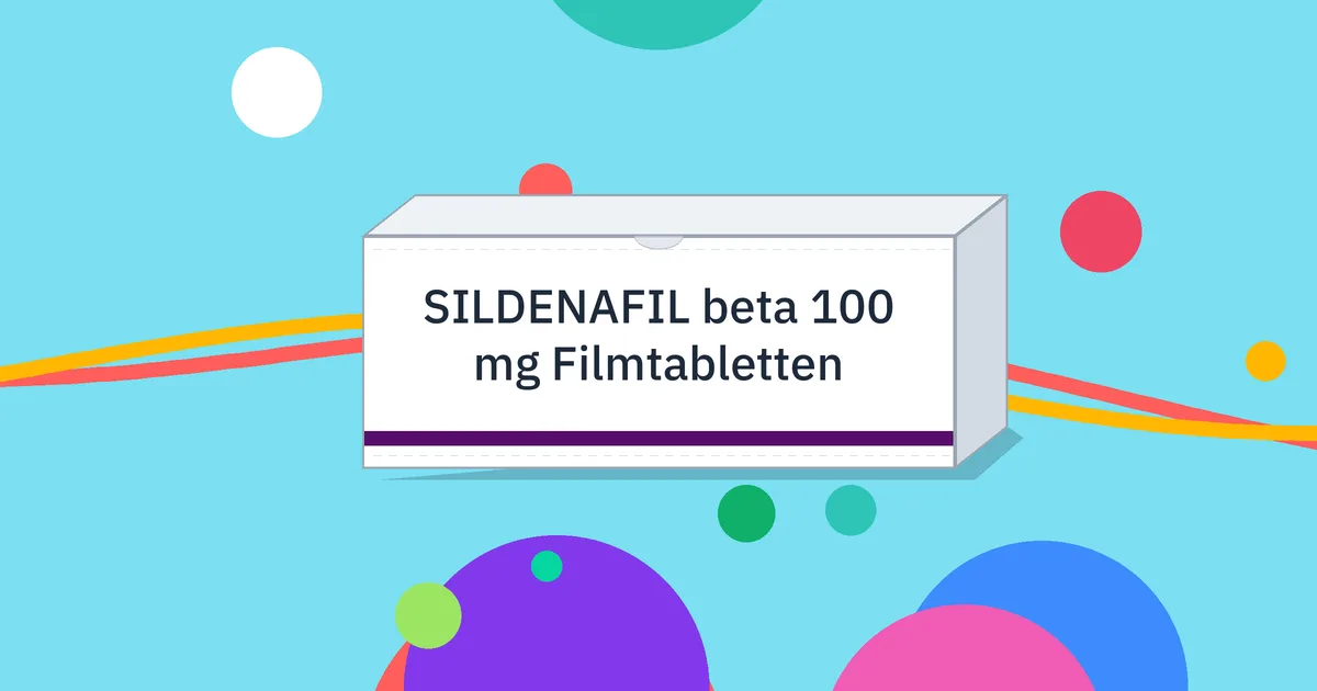 Symbolbild: Packung mit der Aufschrift SILDENAFIL beta 100 mg Filmtabletten (PZN 14243108) – Verfügbarkeit und Bezug in Apotheken in Frankfurt am Main