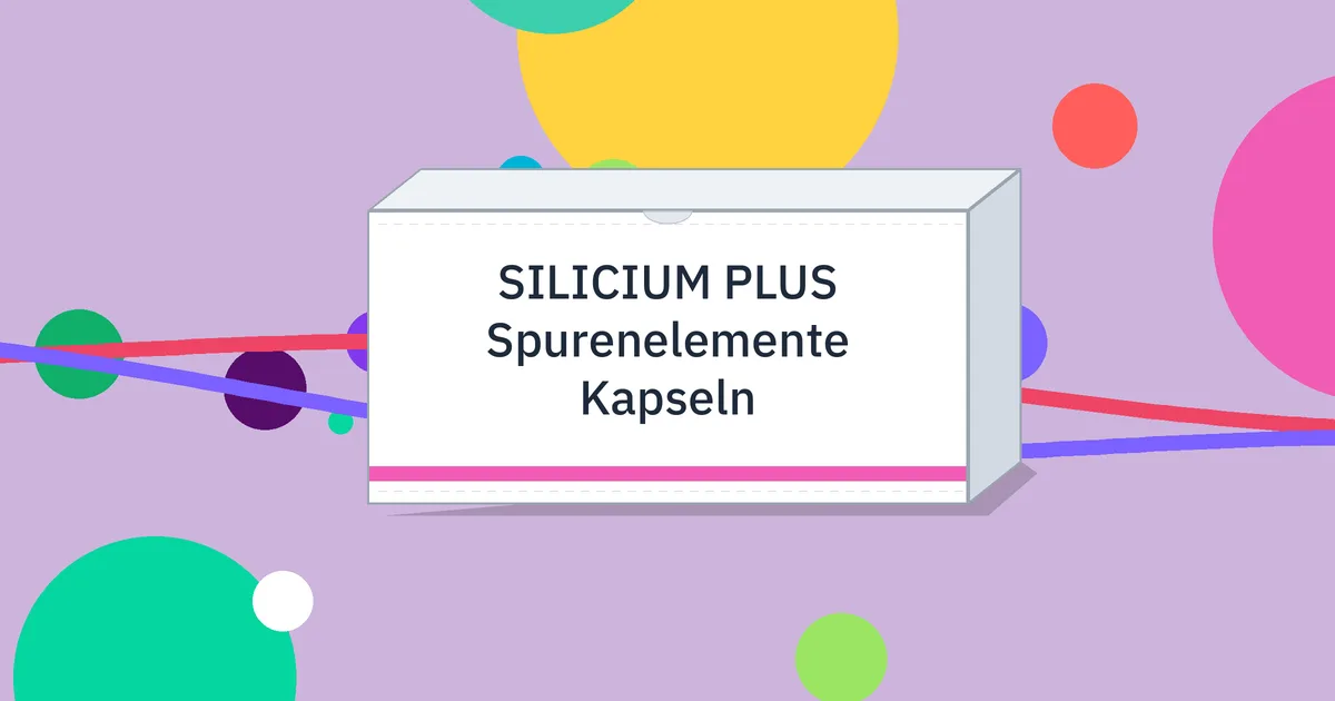 Symbolbild: Packung mit der Aufschrift SILICIUM PLUS Spurenelemente Kapseln (PZN 14027847) – Verfügbarkeit und Bezug in Apotheken in Frankfurt am Main