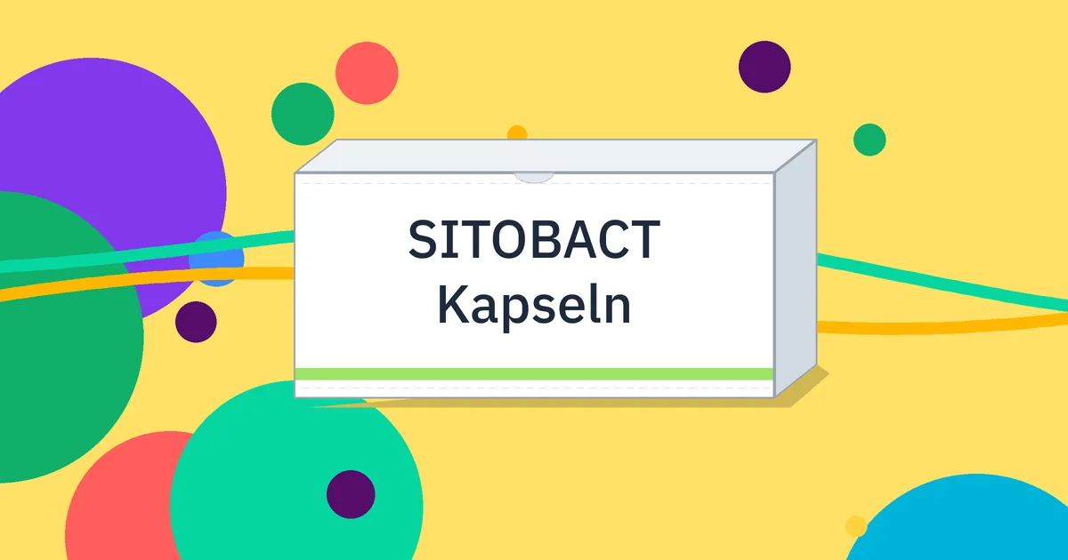 Symbolbild: Packung mit der Aufschrift SITOBACT Kapseln (PZN 07396739) – Verfügbarkeit und Bezug in Apotheken in Frankfurt am Main