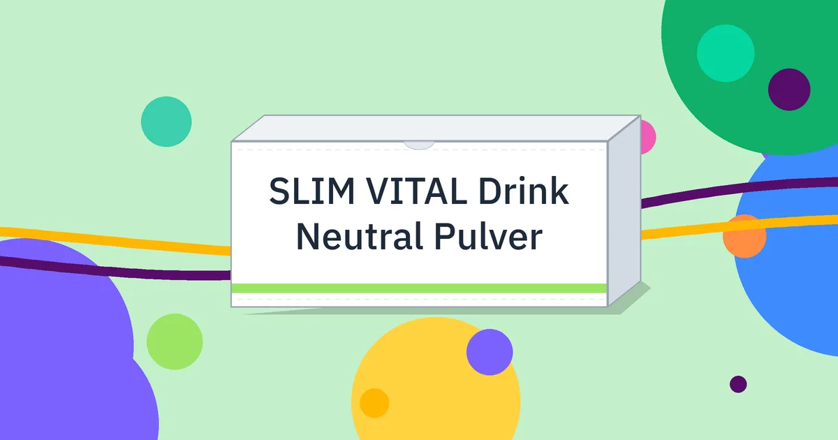 Symbolbild: Packung mit der Aufschrift SLIM VITAL Drink Neutral Pulver (PZN 07380299) – Verfügbarkeit und Bezug in Apotheken in Frankfurt am Main