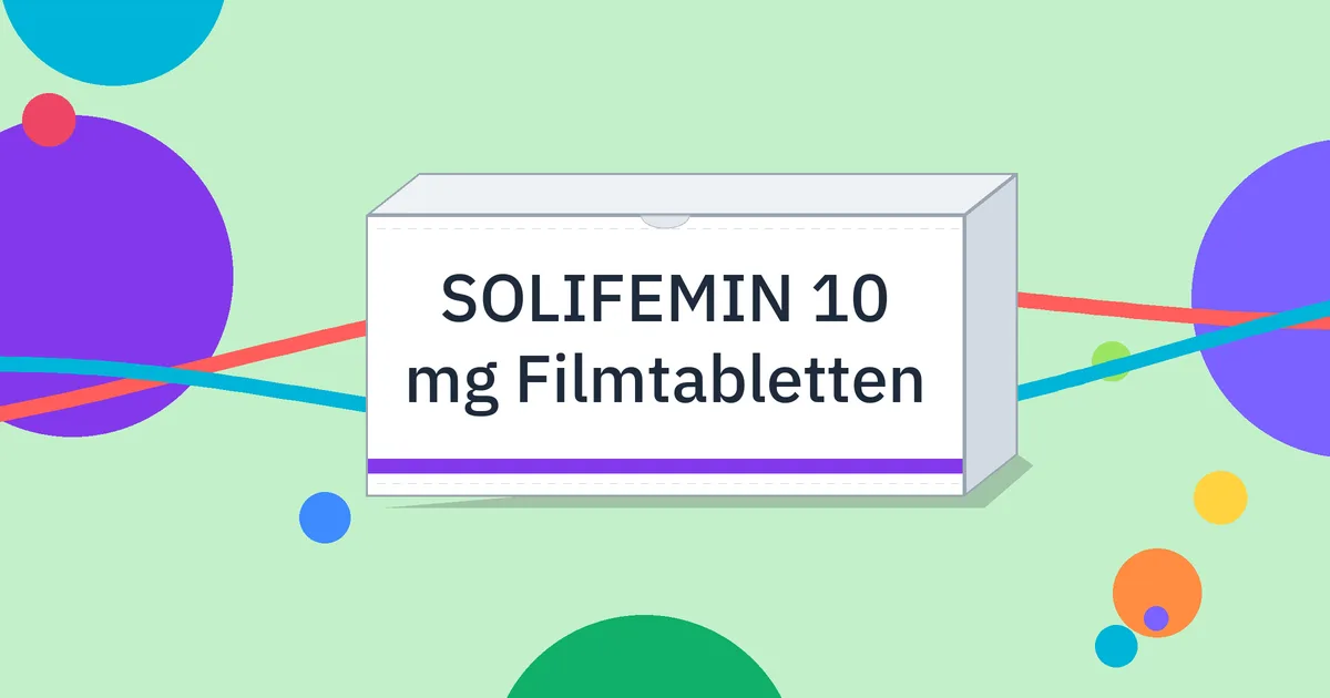 Symbolbild: Packung mit der Aufschrift SOLIFEMIN 10 mg Filmtabletten (PZN 15571406) – Verfügbarkeit und Bezug in Apotheken in Frankfurt am Main