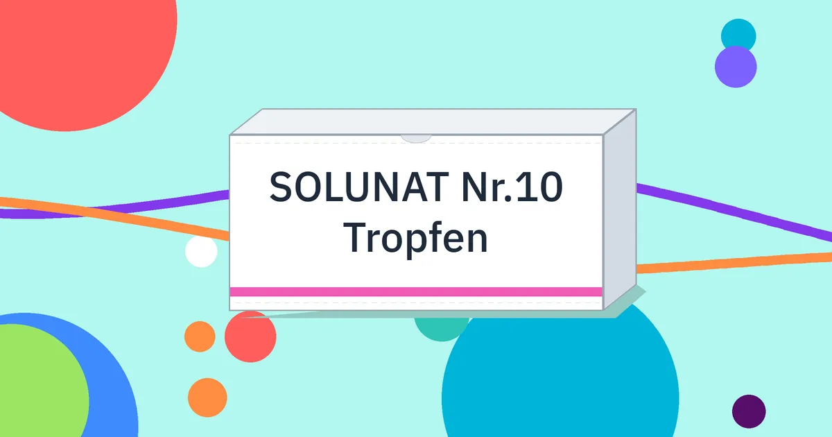 Symbolbild: Packung mit der Aufschrift SOLUNAT Nr.10 Tropfen (PZN 02939951) – Verfügbarkeit und Bezug in Apotheken in Frankfurt am Main