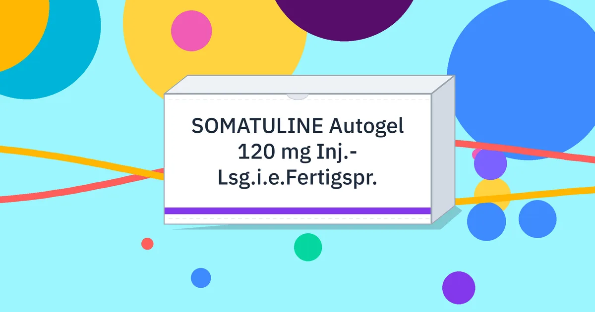 Symbolbild: Packung mit der Aufschrift SOMATULINE Autogel 120 mg Inj.-Lsg.i.e.Fertigspr. (PZN 12421988) – Verfügbarkeit und Bezug in Apotheken in Frankfurt am Main