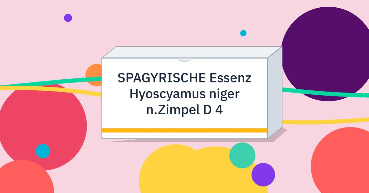 Symbolbild: Packung mit der Aufschrift SPAGYRISCHE Essenz Hyoscyamus niger n.Zimpel D 4 (PZN 15816345) – Verfügbarkeit und Bezug in Apotheken in Frankfurt am Main