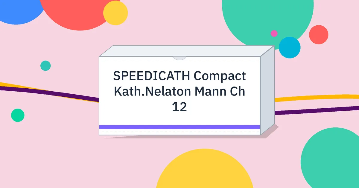 Symbolbild: Packung mit der Aufschrift SPEEDICATH Compact Kath.Nelaton Mann Ch 12 (PZN 18354974) – Verfügbarkeit und Bezug in Apotheken in Frankfurt am Main