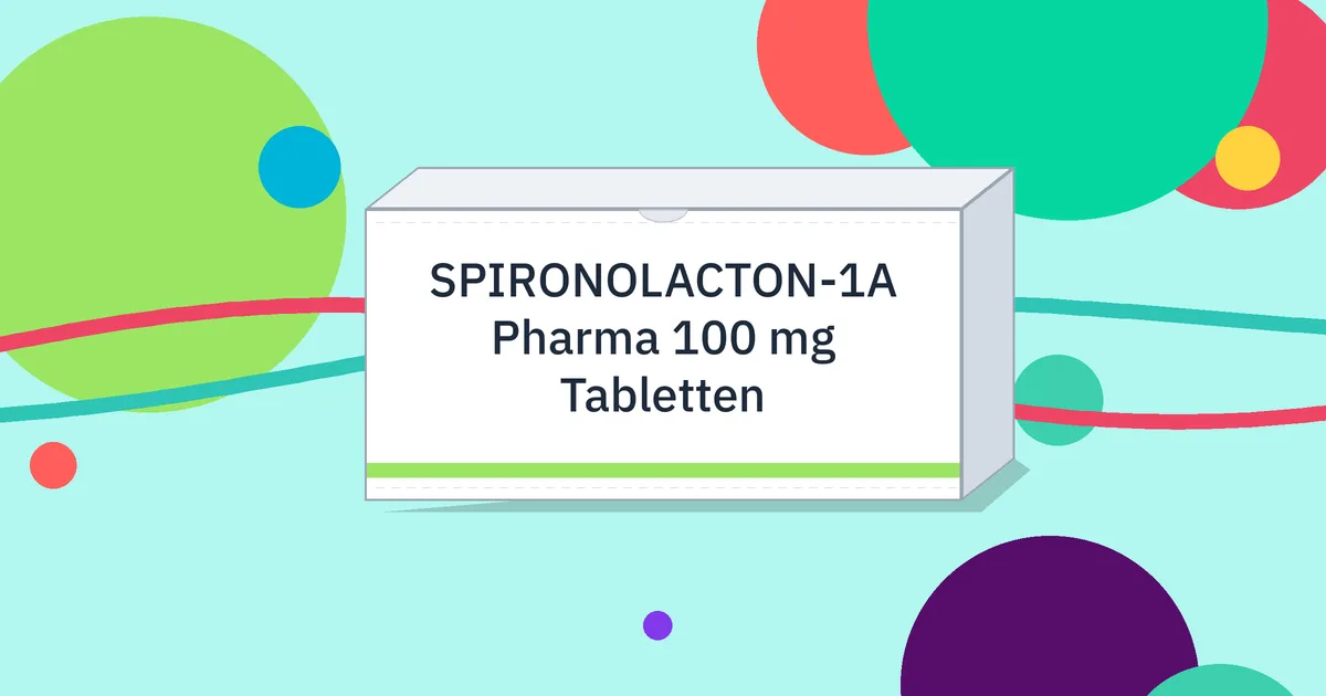 Symbolbild: Packung mit der Aufschrift SPIRONOLACTON-1A Pharma 100 mg Tabletten (PZN 07663198) – Verfügbarkeit und Bezug in Apotheken in Frankfurt am Main