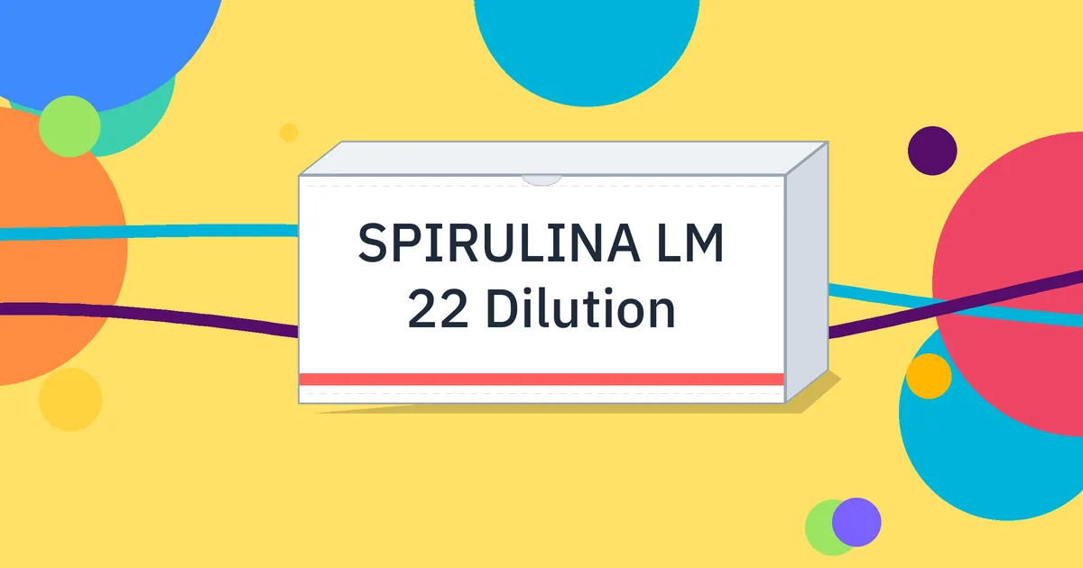 Symbolbild: Packung mit der Aufschrift SPIRULINA LM 22 Dilution (PZN 13682975) – Verfügbarkeit und Bezug in Apotheken in Frankfurt am Main