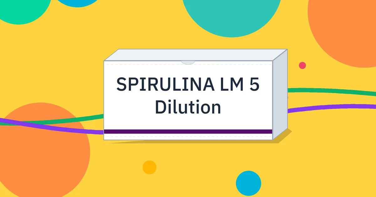 Symbolbild: Packung mit der Aufschrift SPIRULINA LM 5 Dilution (PZN 13682550) – Verfügbarkeit und Bezug in Apotheken in Frankfurt am Main