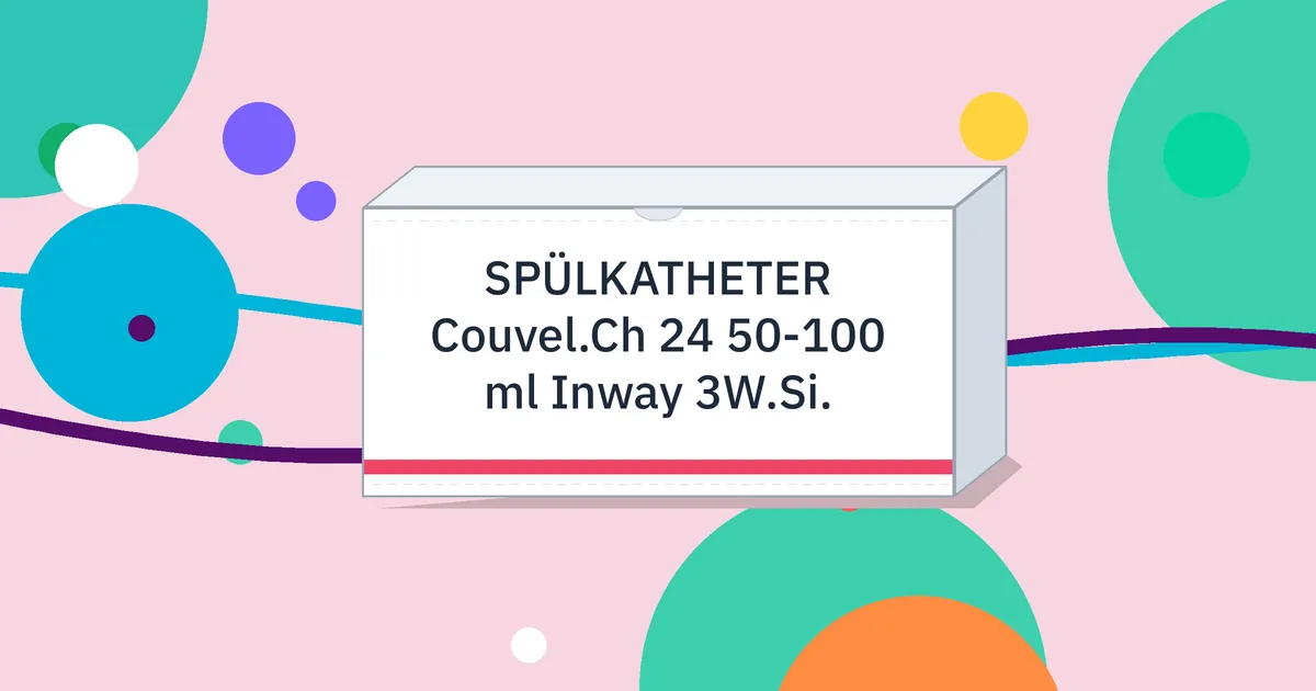 Symbolbild: Packung mit der Aufschrift SPÜLKATHETER Couvel.Ch 24 50-100 ml Inway 3W.Si. (PZN 03086077) – Verfügbarkeit und Bezug in Apotheken in Frankfurt am Main