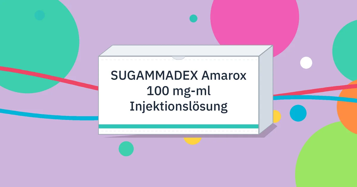 Symbolbild: Packung mit der Aufschrift SUGAMMADEX Amarox 100 mg-ml Injektionslösung (PZN 18660518) – Verfügbarkeit und Bezug in Apotheken in Frankfurt am Main