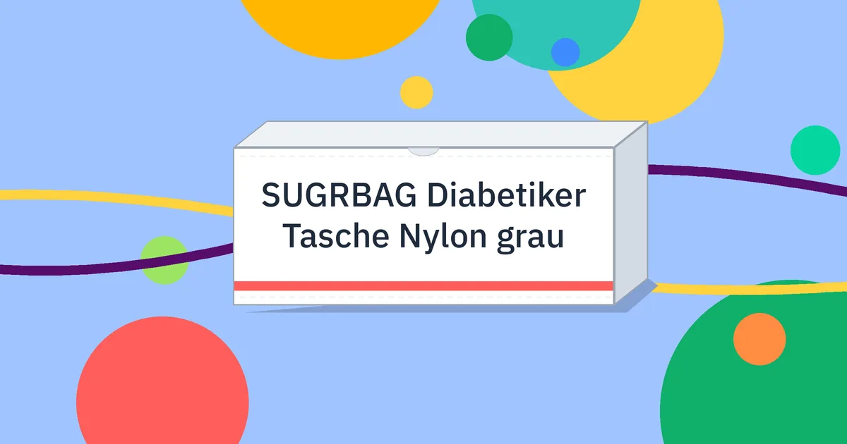Symbolbild: Packung mit der Aufschrift SUGRBAG Diabetiker Tasche Nylon grau (PZN 11861107) – Verfügbarkeit und Bezug in Apotheken in Frankfurt am Main