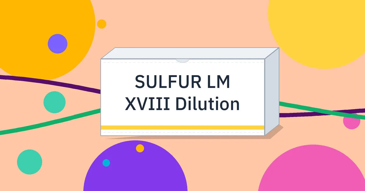 Symbolbild: Packung mit der Aufschrift SULFUR LM XVIII Dilution (PZN 02669204) – Verfügbarkeit und Bezug in Apotheken in Frankfurt am Main