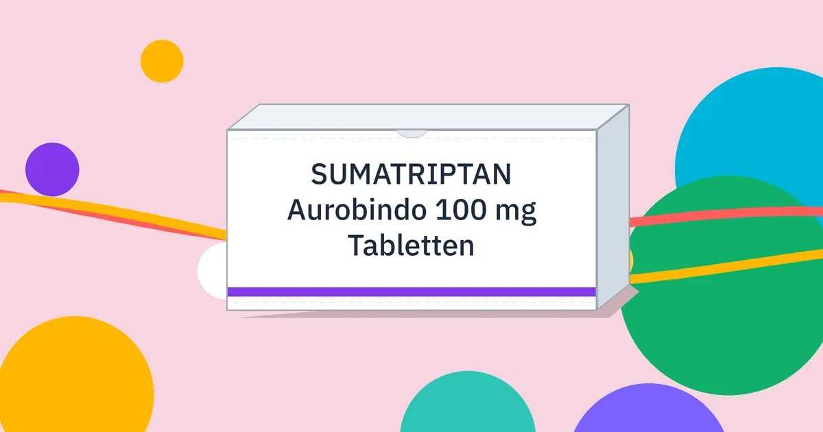 Symbolbild: Packung mit der Aufschrift SUMATRIPTAN Aurobindo 100 mg Tabletten (PZN 18369088) – Verfügbarkeit und Bezug in Apotheken in Frankfurt am Main