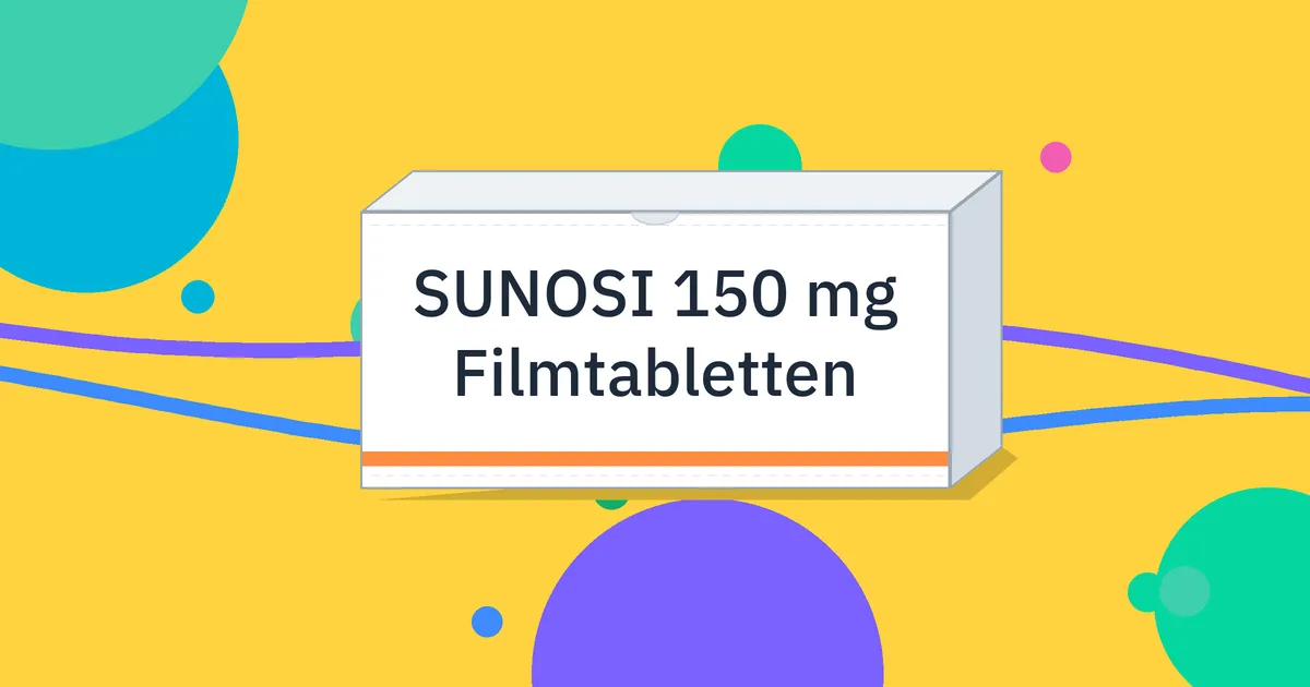 Symbolbild: Packung mit der Aufschrift SUNOSI 150 mg Filmtabletten (PZN 16243667) – Verfügbarkeit und Bezug in Apotheken in Frankfurt am Main