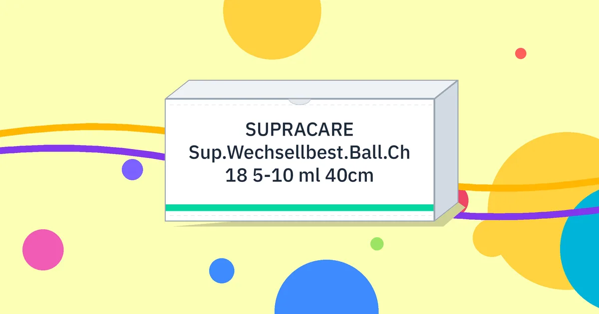 Symbolbild: Packung mit der Aufschrift SUPRACARE Sup.Wechsellbest.Ball.Ch 18 5-10 ml 40cm (PZN 12774600) – Verfügbarkeit und Bezug in Apotheken in Frankfurt am Main