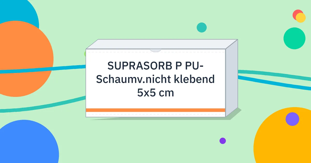 Symbolbild: Packung mit der Aufschrift SUPRASORB P PU-Schaumv.nicht klebend 5x5 cm (PZN 15210499) – Verfügbarkeit und Bezug in Apotheken in Frankfurt am Main