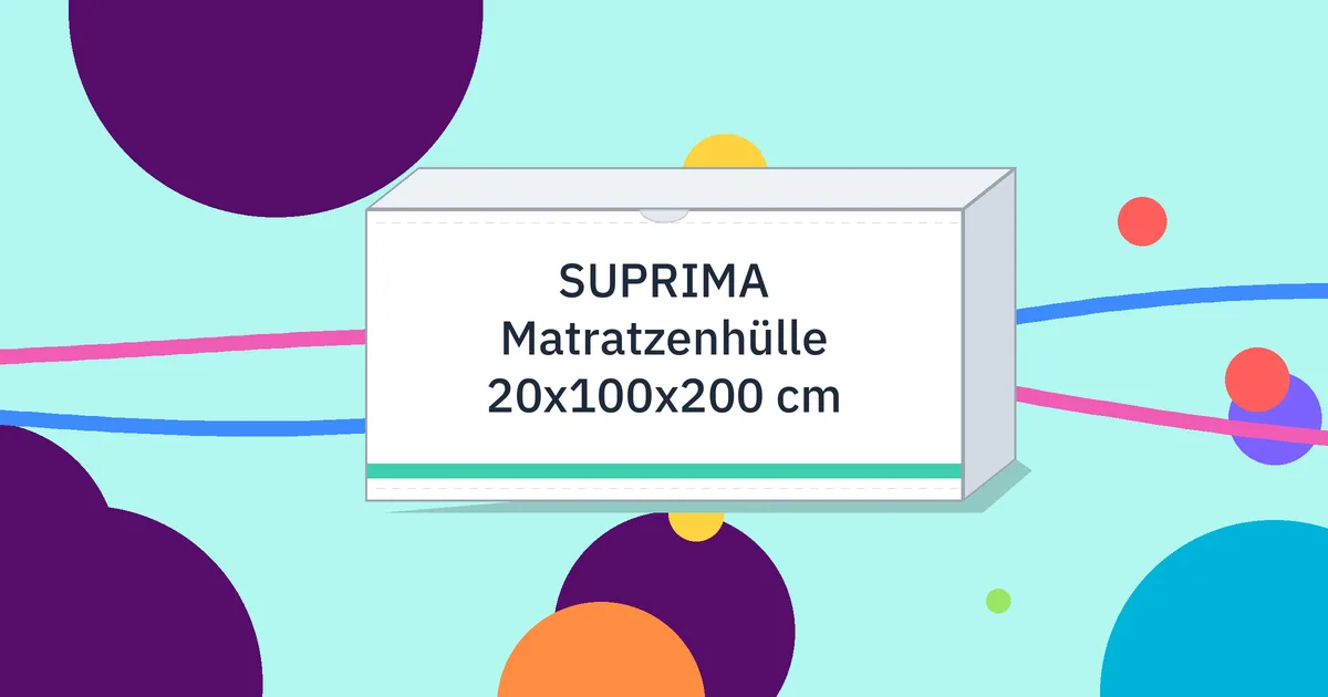 Symbolbild: Packung mit der Aufschrift SUPRIMA Matratzenhülle 20x100x200 cm (PZN 07104808) – Verfügbarkeit und Bezug in Apotheken in Frankfurt am Main