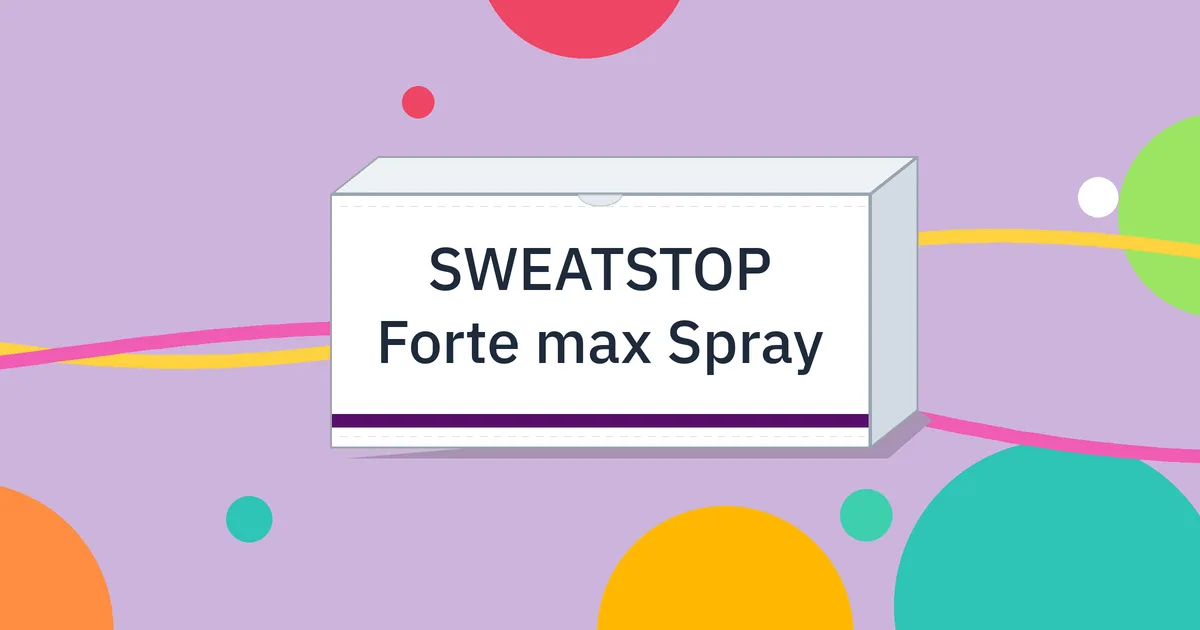 Symbolbild: Packung mit der Aufschrift SWEATSTOP Forte max Spray (PZN 07637663) – Verfügbarkeit und Bezug in Apotheken in Frankfurt am Main