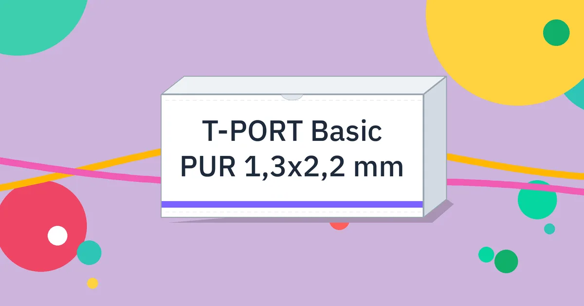 Symbolbild: Packung mit der Aufschrift T-PORT Basic PUR 1,3x2,2 mm (PZN 17588865) – Verfügbarkeit und Bezug in Apotheken in Frankfurt am Main