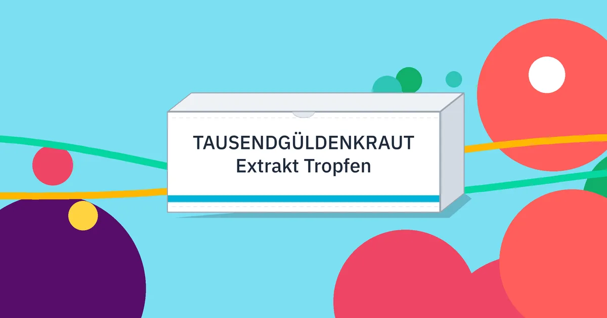 Symbolbild: Packung mit der Aufschrift TAUSENDGÜLDENKRAUT Extrakt Tropfen (PZN 20212023) – Verfügbarkeit und Bezug in Apotheken in Frankfurt am Main