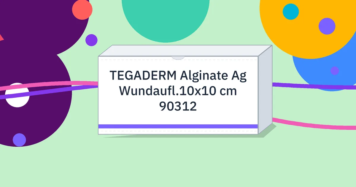 Symbolbild: Packung mit der Aufschrift TEGADERM Alginate Ag Wundaufl.10x10 cm 90312 (PZN 11846303) – Verfügbarkeit und Bezug in Apotheken in Frankfurt am Main