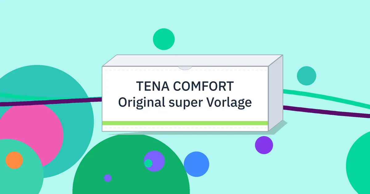 Symbolbild: Packung mit der Aufschrift TENA COMFORT Original super Vorlage (PZN 11307569) – Verfügbarkeit und Bezug in Apotheken in Frankfurt am Main