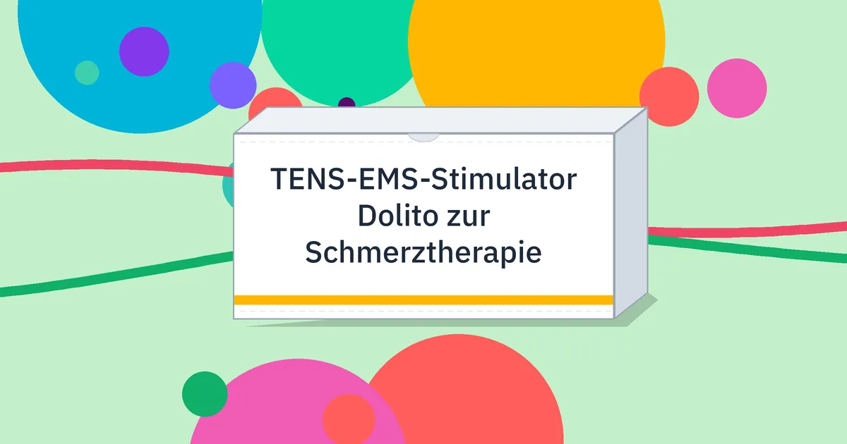 Symbolbild: Packung mit der Aufschrift TENS-EMS-Stimulator Dolito zur Schmerztherapie (PZN 01266102) – Verfügbarkeit und Bezug in Apotheken in Frankfurt am Main