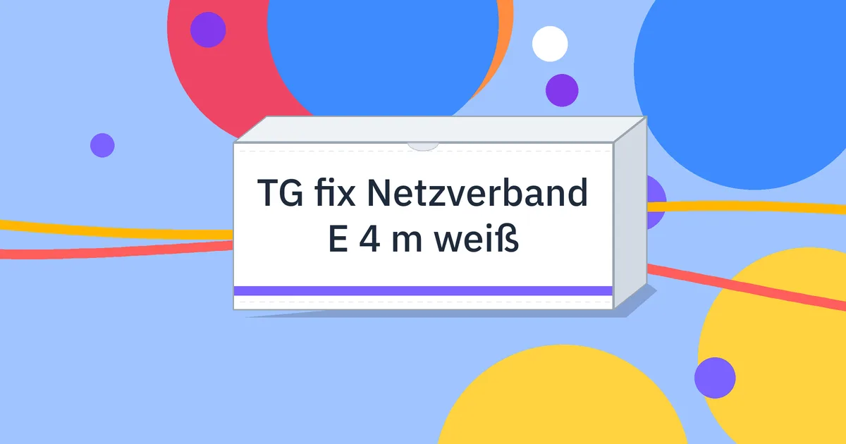 Symbolbild: Packung mit der Aufschrift TG fix Netzverband E 4 m weiß (PZN 15430930) – Verfügbarkeit und Bezug in Apotheken in Frankfurt am Main