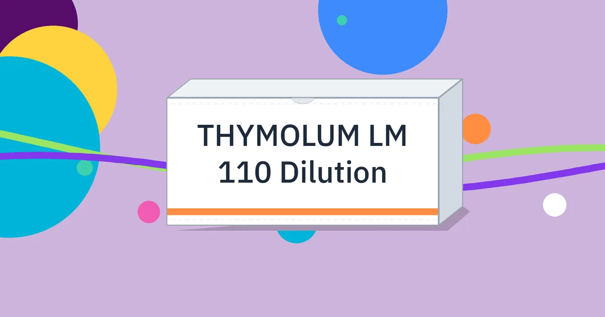 Symbolbild: Packung mit der Aufschrift THYMOLUM LM 110 Dilution (PZN 13222788) – Verfügbarkeit und Bezug in Apotheken in Frankfurt am Main