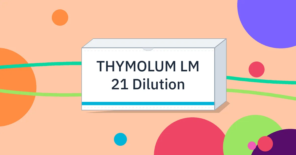 Symbolbild: Packung mit der Aufschrift THYMOLUM LM 21 Dilution (PZN 13222593) – Verfügbarkeit und Bezug in Apotheken in Frankfurt am Main