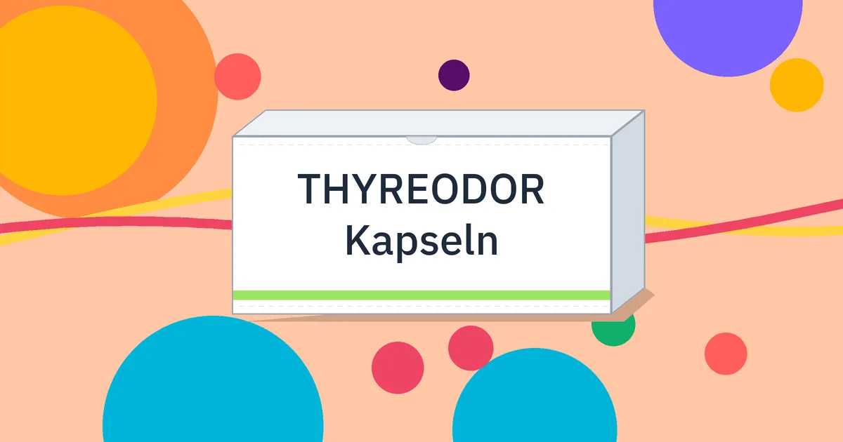 Symbolbild: Packung mit der Aufschrift THYREODOR Kapseln (PZN 18502386) – Verfügbarkeit und Bezug in Apotheken in Frankfurt am Main