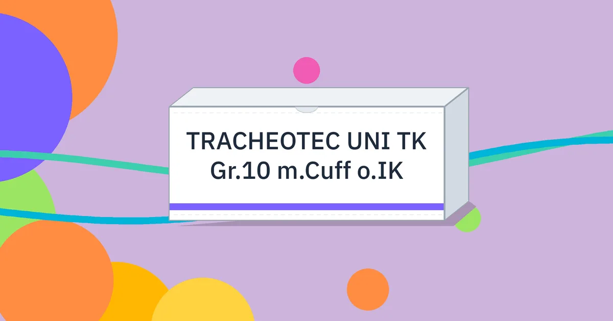 Symbolbild: Packung mit der Aufschrift TRACHEOTEC UNI TK Gr.10 m.Cuff o.IK (PZN 02532988) – Verfügbarkeit und Bezug in Apotheken in Frankfurt am Main