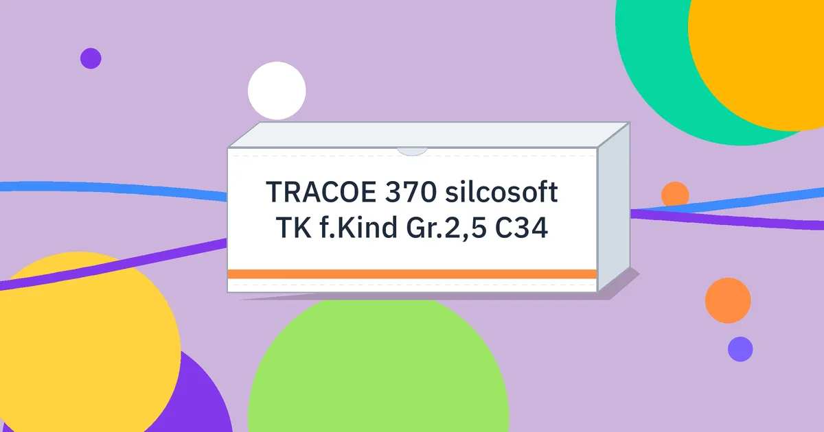 Symbolbild: Packung mit der Aufschrift TRACOE 370 silcosoft TK f.Kind Gr.2,5 C34 (PZN 14313990) – Verfügbarkeit und Bezug in Apotheken in Frankfurt am Main