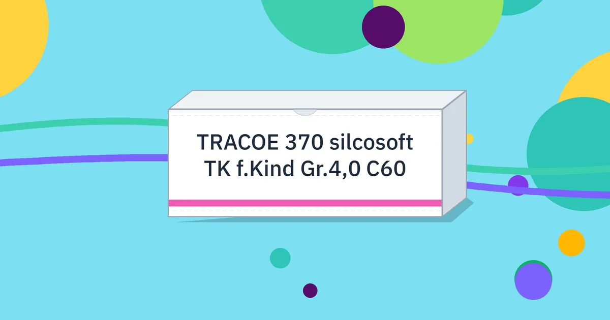 Symbolbild: Packung mit der Aufschrift TRACOE 370 silcosoft TK f.Kind Gr.4,0 C60 (PZN 14314529) – Verfügbarkeit und Bezug in Apotheken in Frankfurt am Main