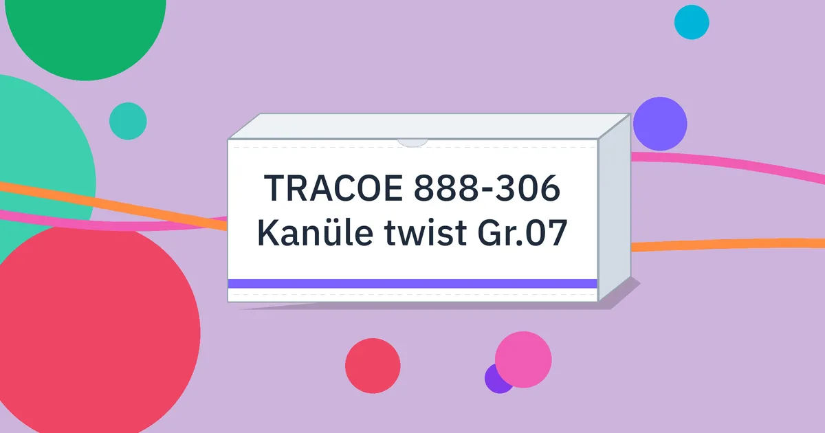 Symbolbild: Packung mit der Aufschrift TRACOE 888-306 Kanüle twist Gr.07 (PZN 09944091) – Verfügbarkeit und Bezug in Apotheken in Frankfurt am Main