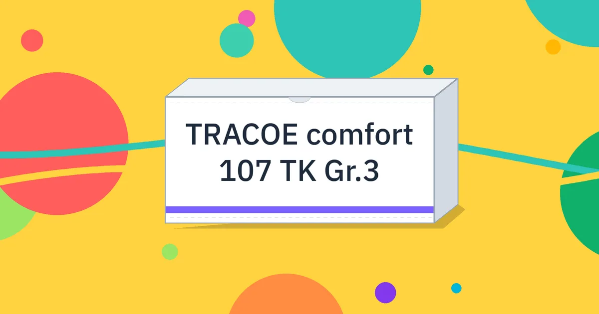 Symbolbild: Packung mit der Aufschrift TRACOE comfort 107 TK Gr.3 (PZN 10750222) – Verfügbarkeit und Bezug in Apotheken in Frankfurt am Main