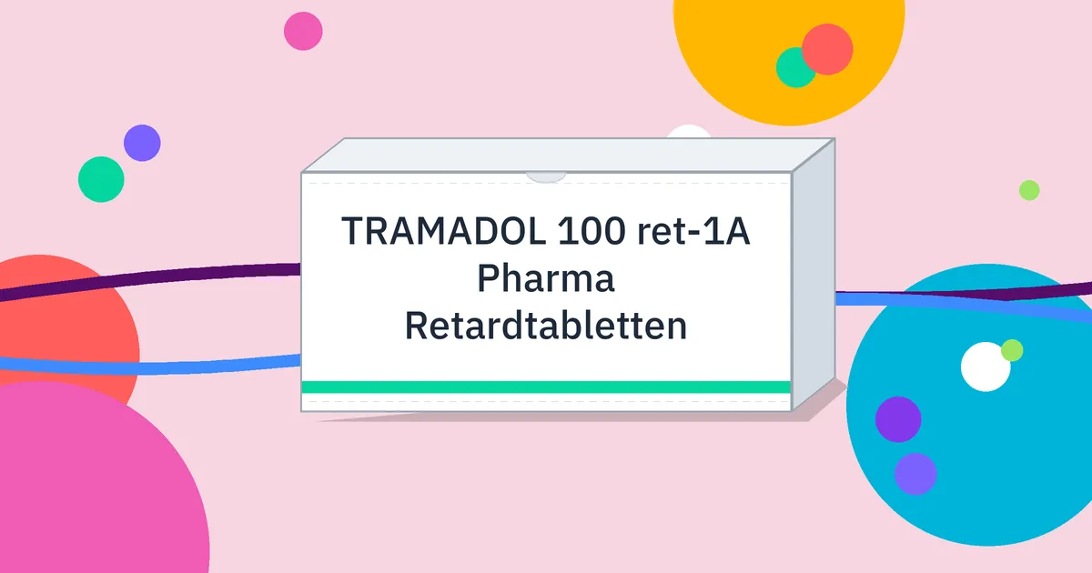 Symbolbild: Packung mit der Aufschrift TRAMADOL 100 ret-1A Pharma Retardtabletten (PZN 03480816) – Verfügbarkeit und Bezug in Apotheken in Frankfurt am Main