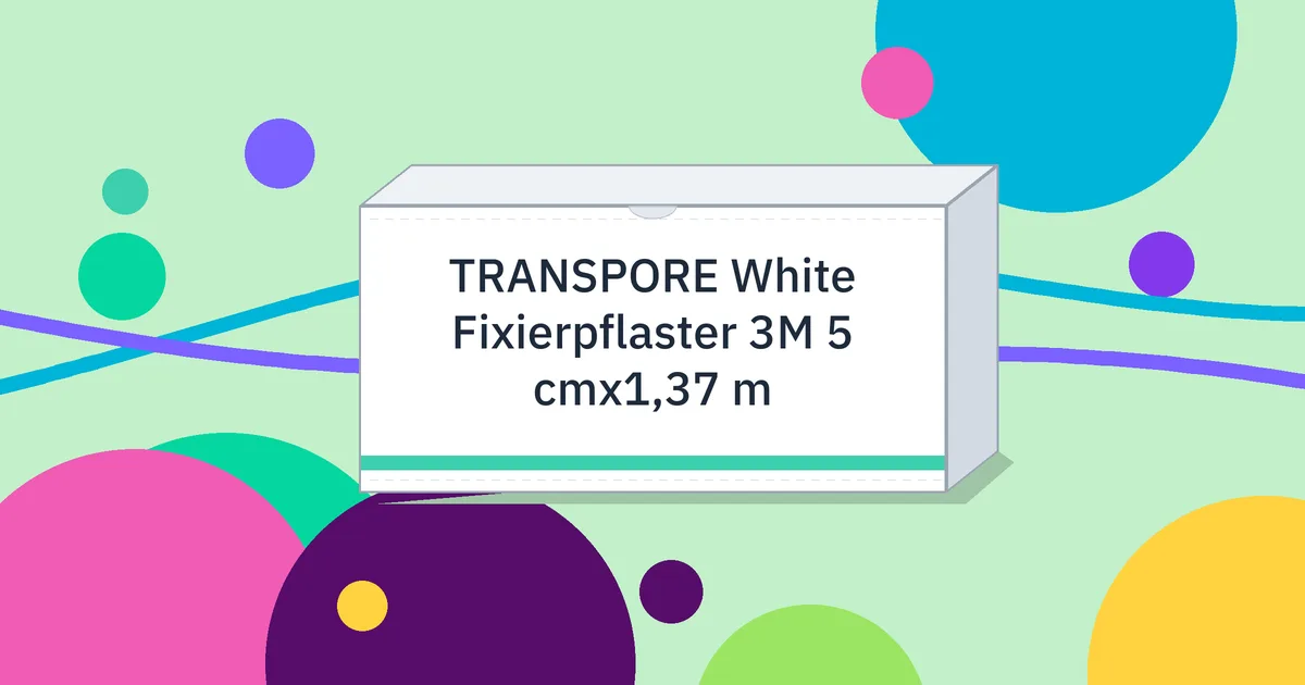 Symbolbild: Packung mit der Aufschrift TRANSPORE White Fixierpflaster 3M 5 cmx1,37 m (PZN 19814538) – Verfügbarkeit und Bezug in Apotheken in Frankfurt am Main