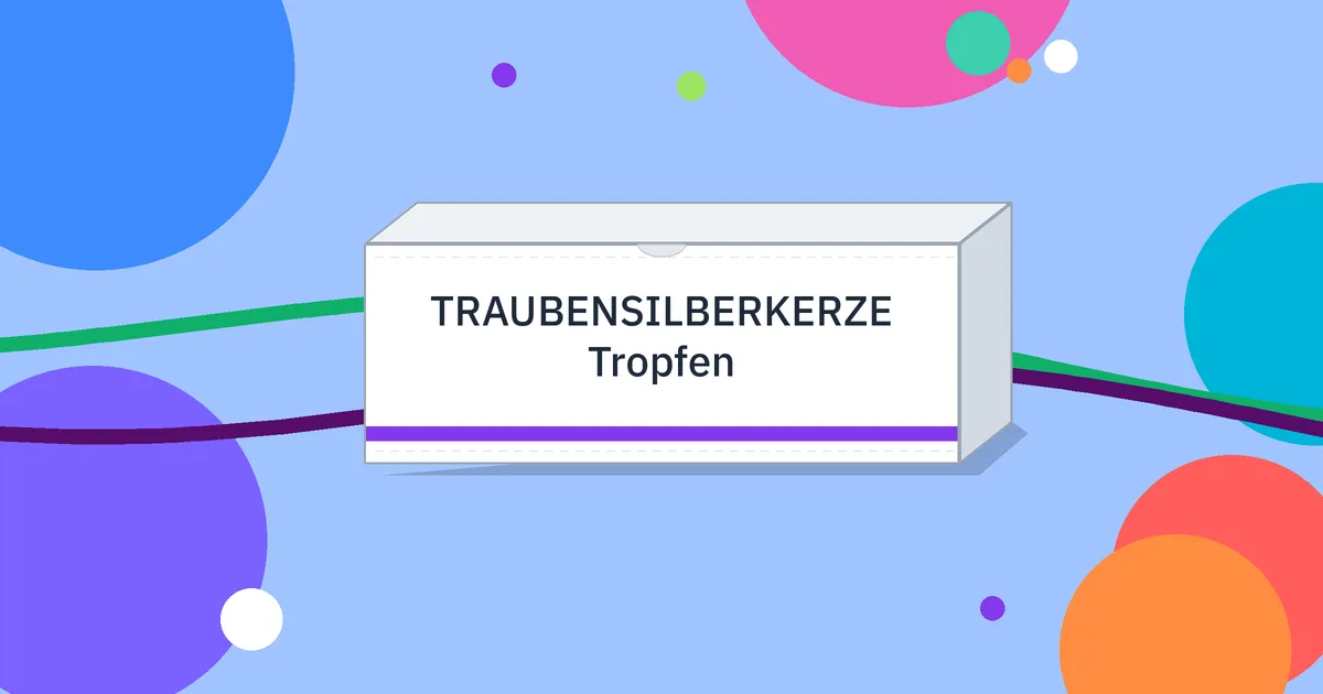 Symbolbild: Packung mit der Aufschrift TRAUBENSILBERKERZE Tropfen (PZN 18781280) – Verfügbarkeit und Bezug in Apotheken in Frankfurt am Main